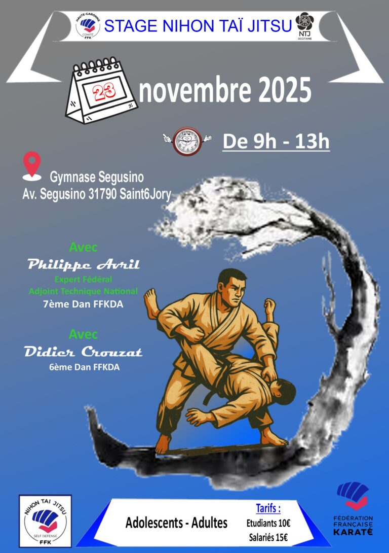 Stage Nihon Taï Jitsu le 23/11/2025 - Fukushi kan Ryu Club - Nihon Tai ...